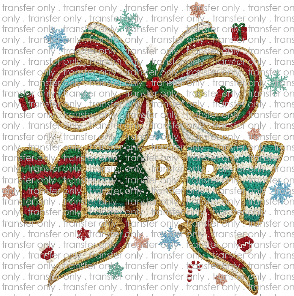 CHR 1282 Merry with Bow Crochet – Taylored Vinyl