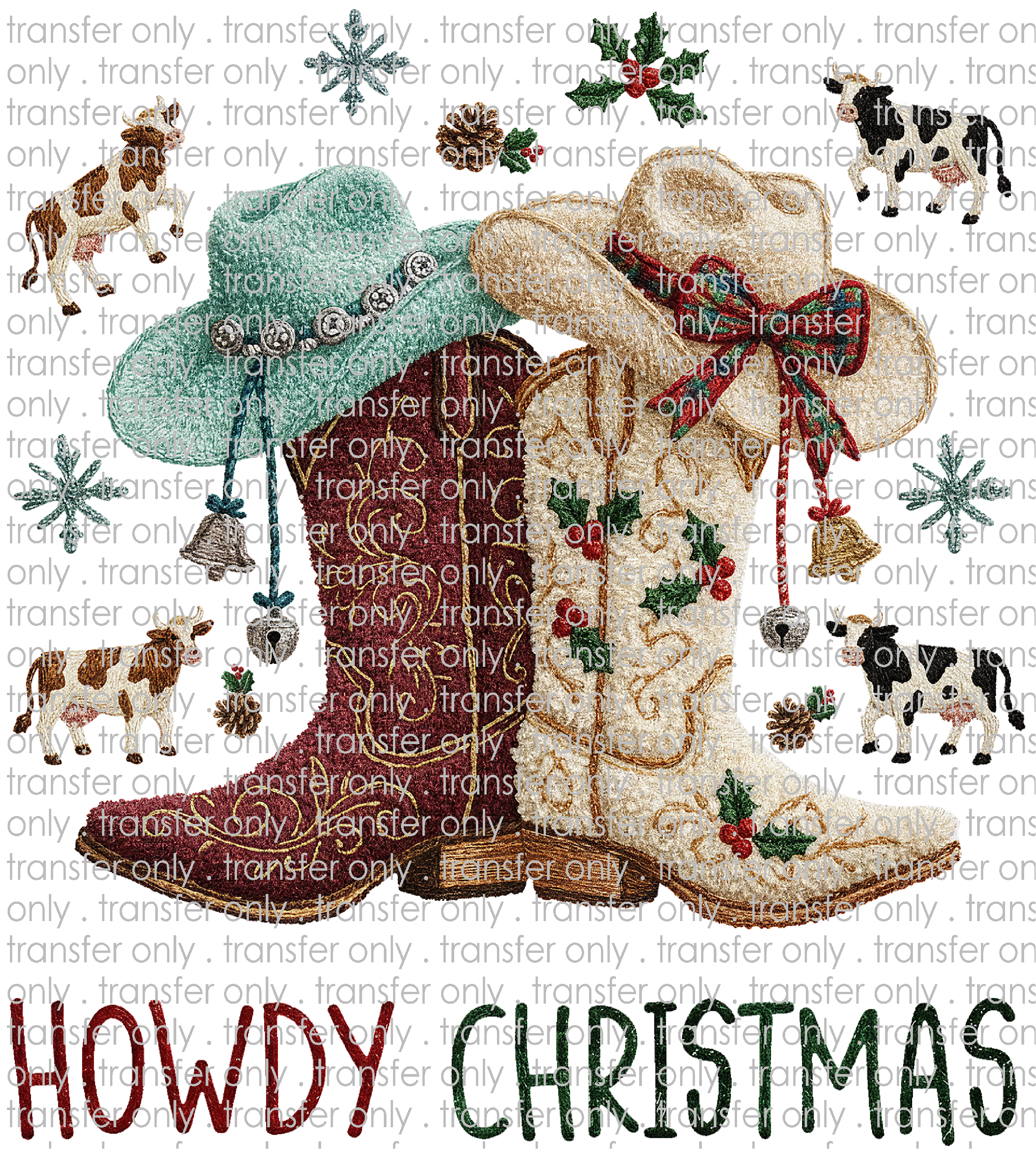CHR 1293 Faux Crochet Cowboy Boots Howdy Christmas – Taylored Vinyl