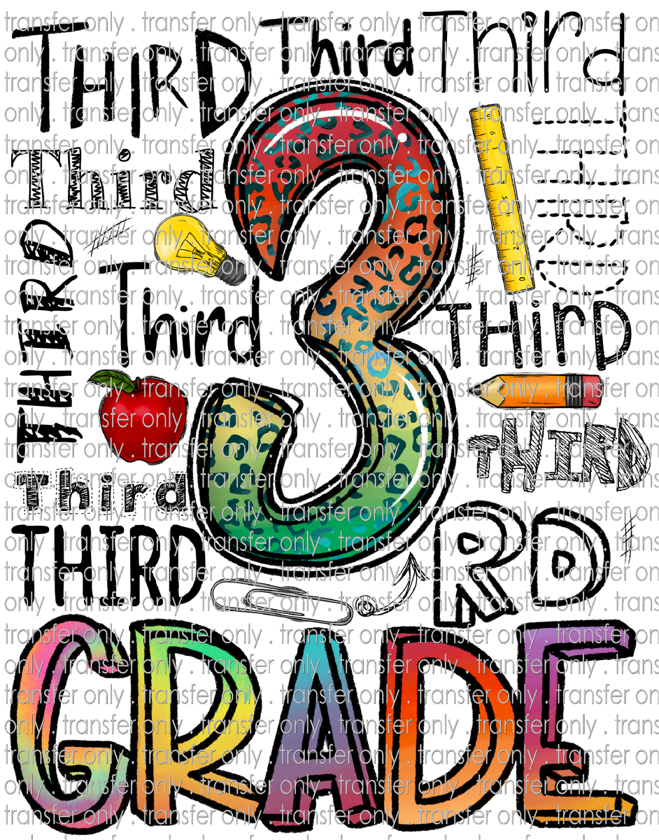 SCH 793 Third Grade Tie Dye Word Art | Taylored Vinyl