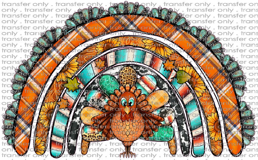 FALL 341 Turquoise Thanksgiving Turkey Rainbow | Taylored Vinyl