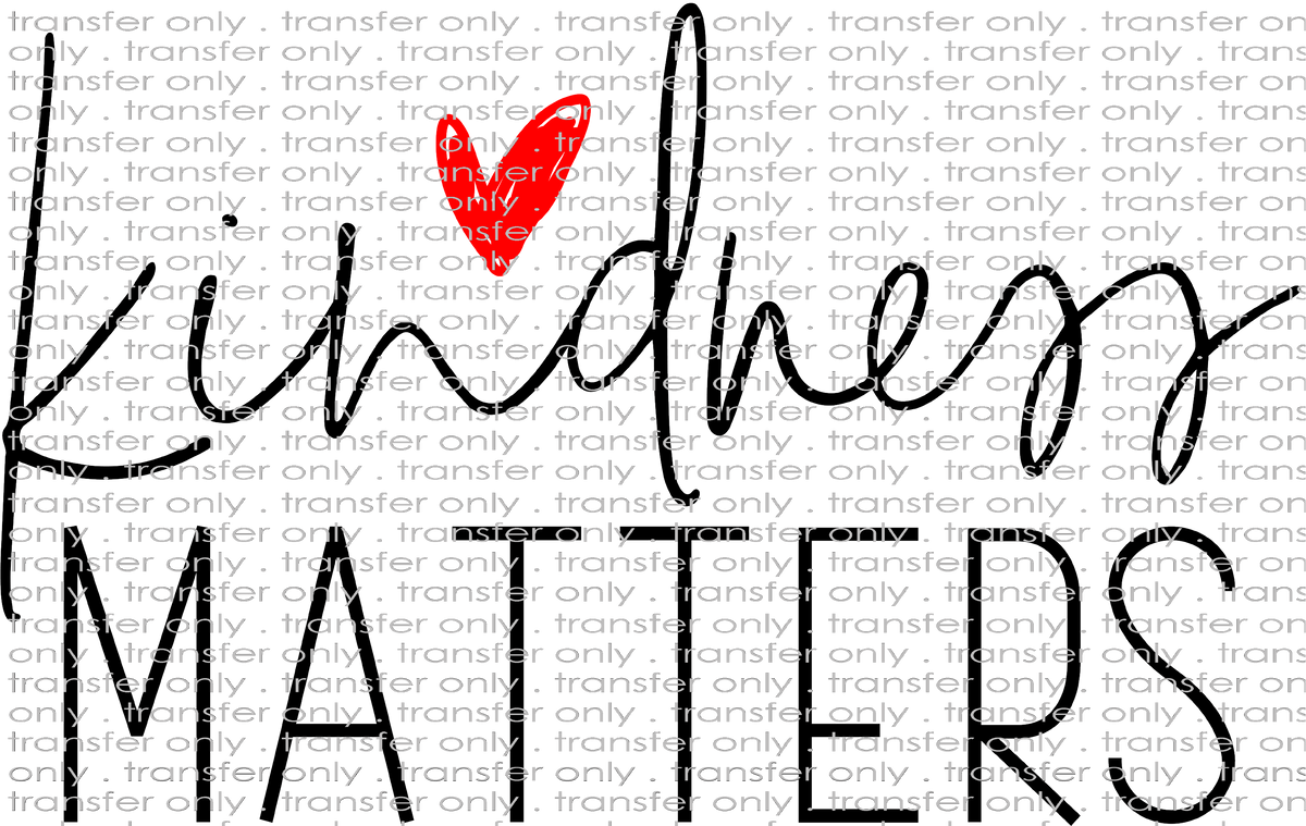 KIND 164 Cursive Kindness Matters Red Heart | Taylored Vinyl
