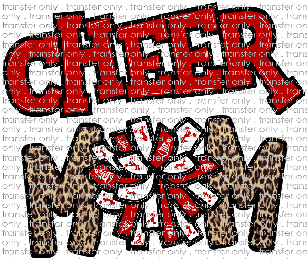 SPT 330 Cheer Mom with PomPom - Scarlet and White | Taylored Vinyl